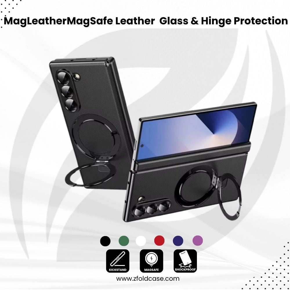 MagLeather Fold – Leather Z Fold 6,5,4,3 MagSafe Case with Screen ...