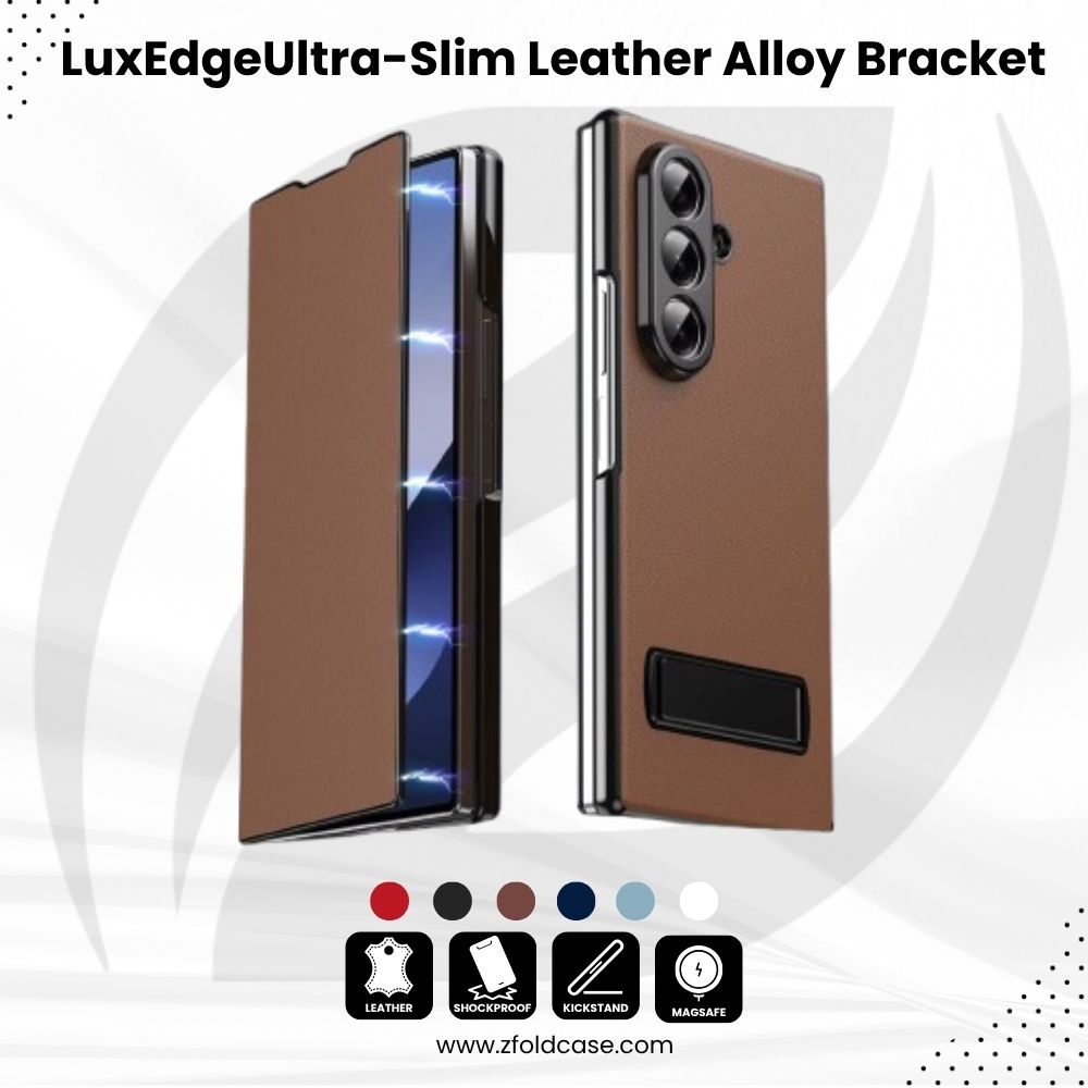 LuxEdge Fold 7,6,5,4– Ultra-Slim Leather Alloy Bracket Case – Z Fold Case